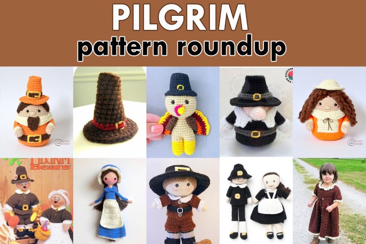 Thanksgiving Pilgrim Crochet Pattern Roundup! - AmVaBe Crochet